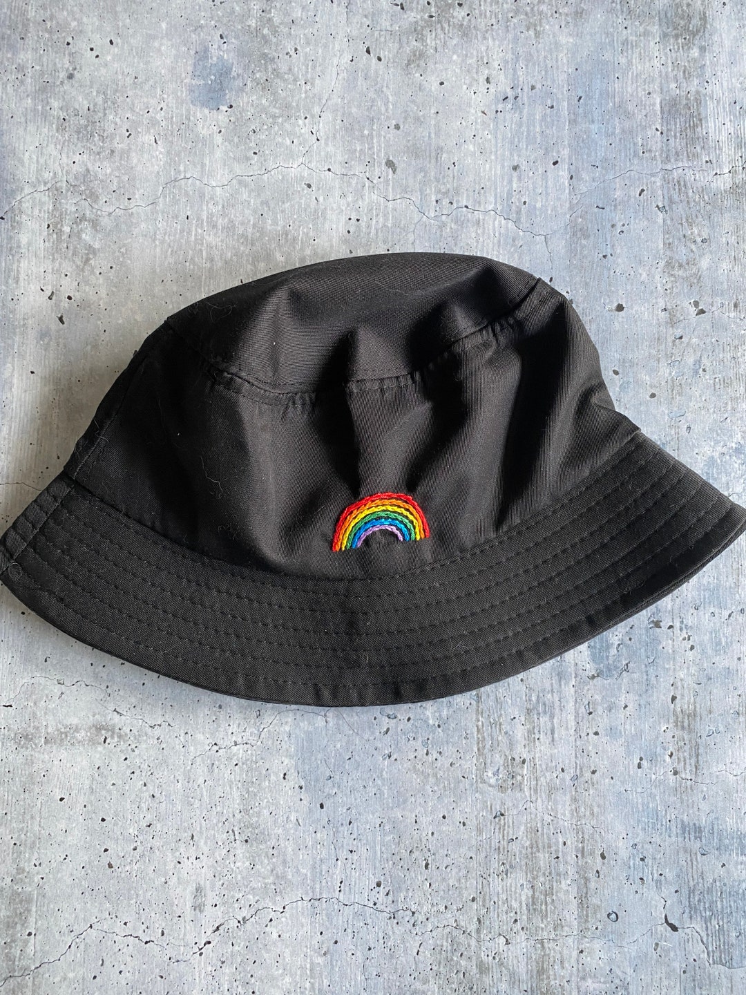 Rainbow Embroidered Bucket Hat, Hand Embroidery - Etsy