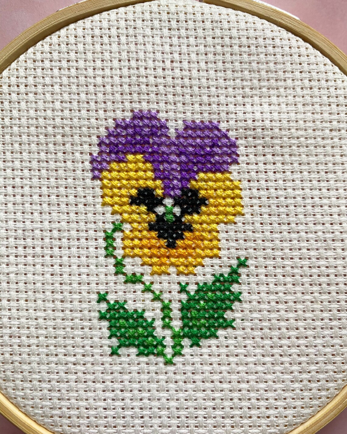 Pansy Cross Stitch Pattern, Instant Download PDF, Beginner Pattern - Etsy