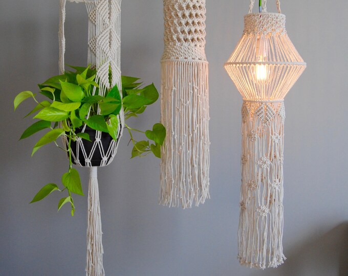 MAISARA Hanging Lantern Modern Macrame Lantern Macrame Chandelier ...