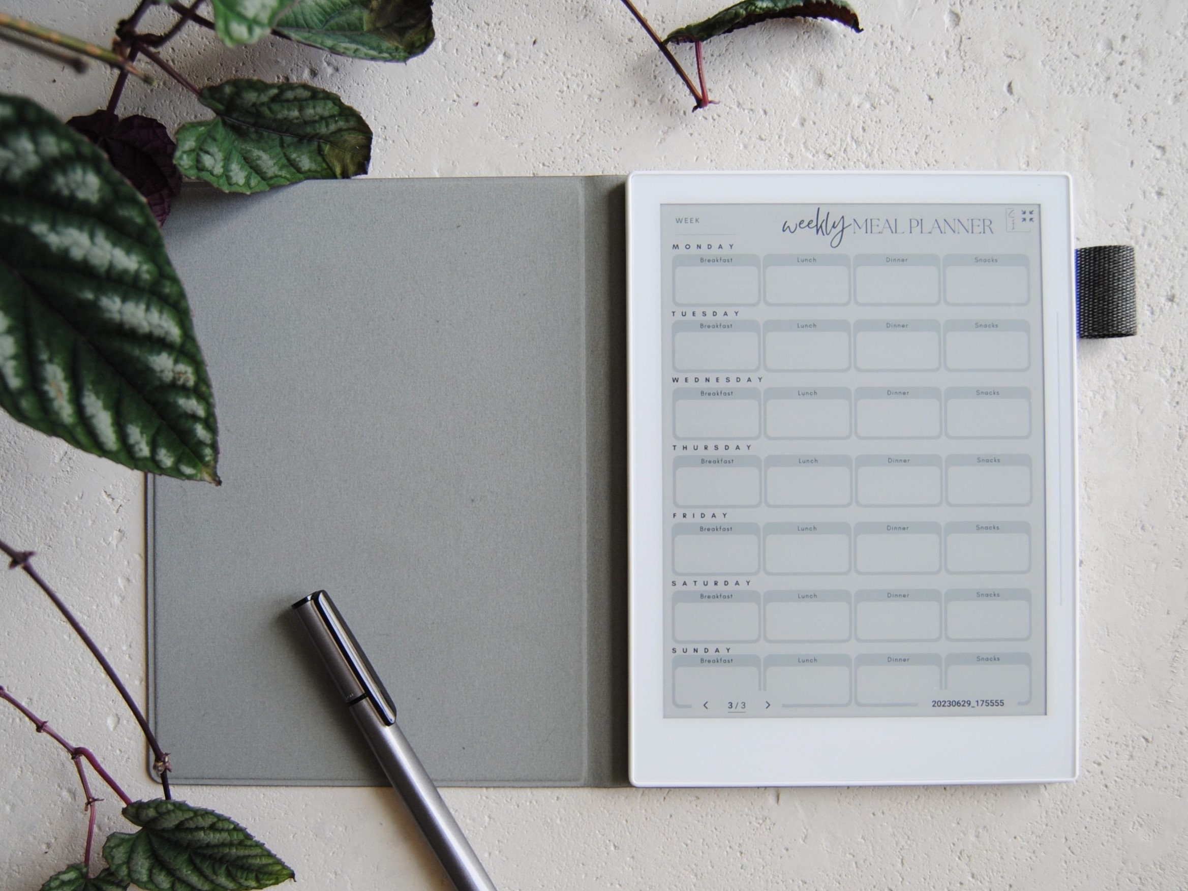 Supernote A5/A5X Weekly Meal Planner, 2023, Supernote Templates ...