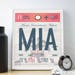 Miami Airport Tag, USA Travel Poster, Miami Vintage Luggage Tag, Miami ...
