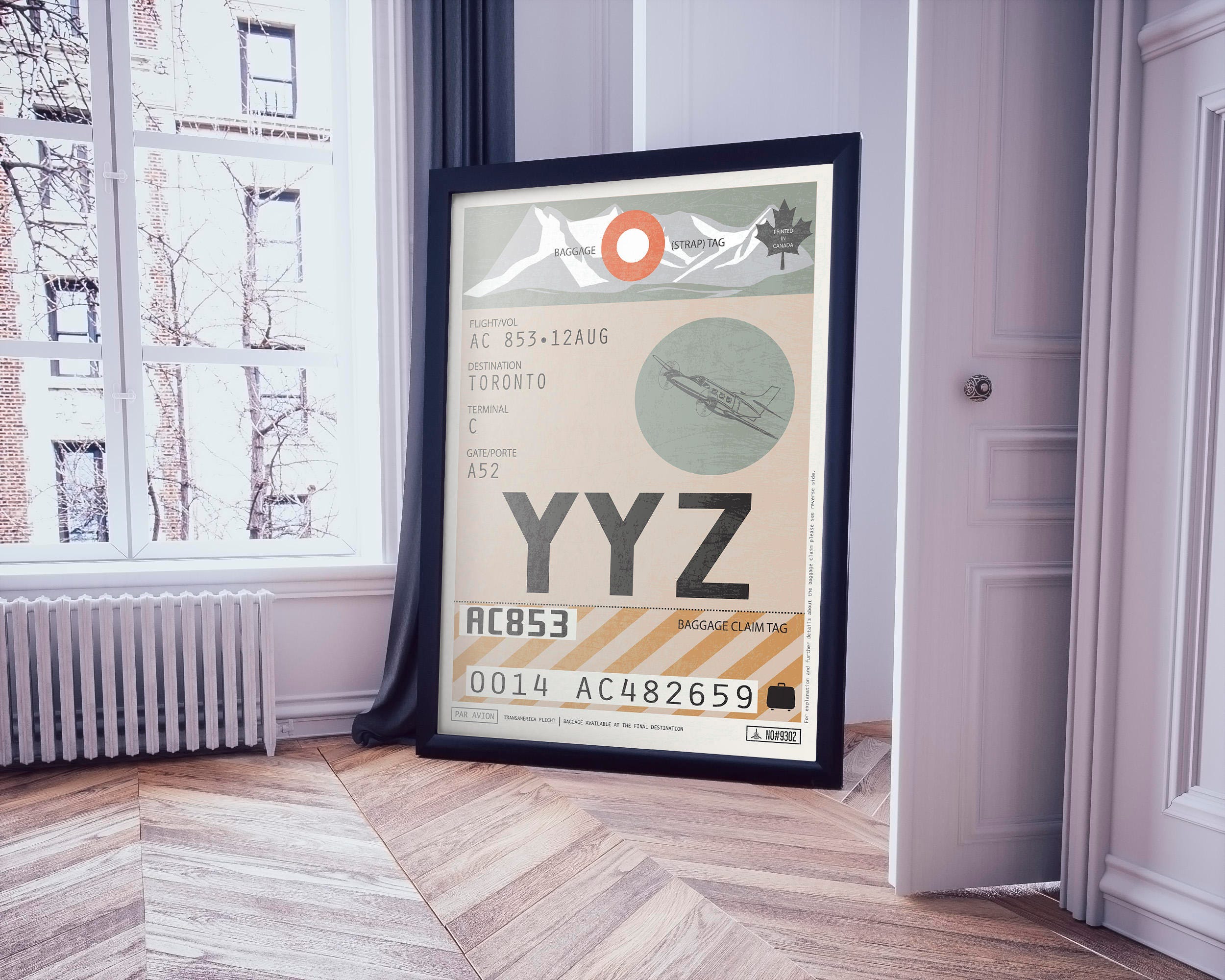 Toronto Airport Tag Canada Travel Poster Toronto Luggage - Etsy