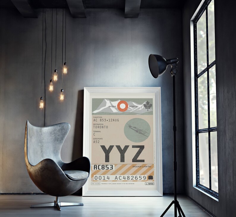 Toronto Airport Tag Canada Travel Poster Toronto Luggage - Etsy