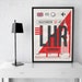London Heathrow Airport Tag, UK Travel Poster, LHR Airport Code ...