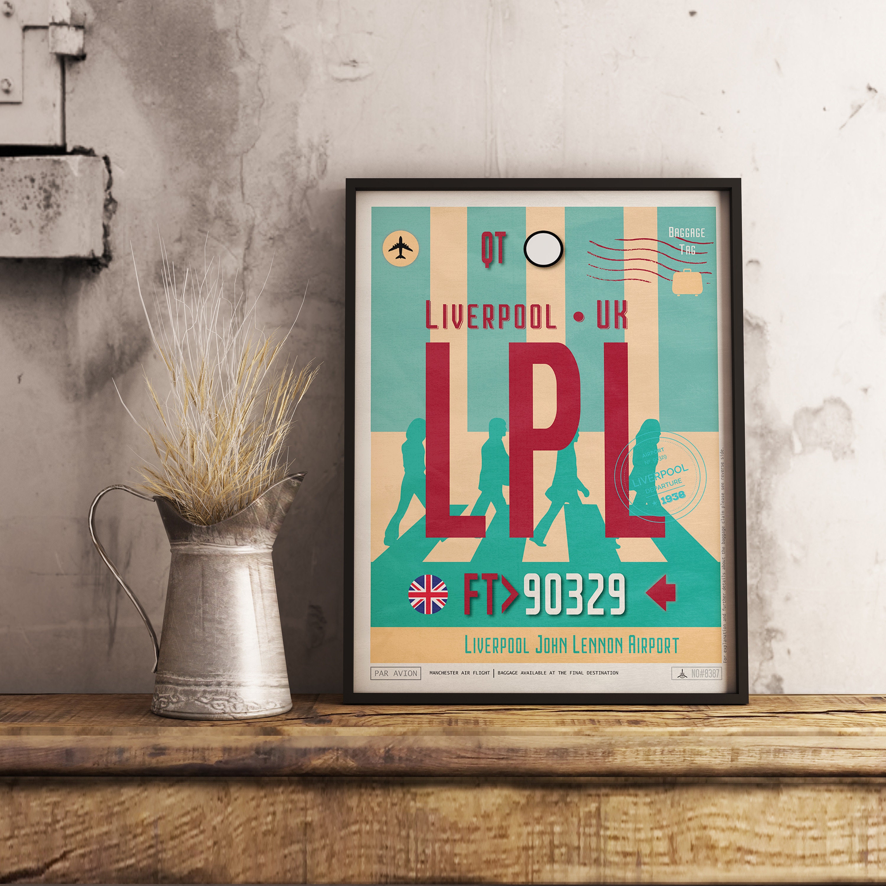 Liverpool Airport Tag UK Travel Poster LPL Luggage Tag - Etsy UK