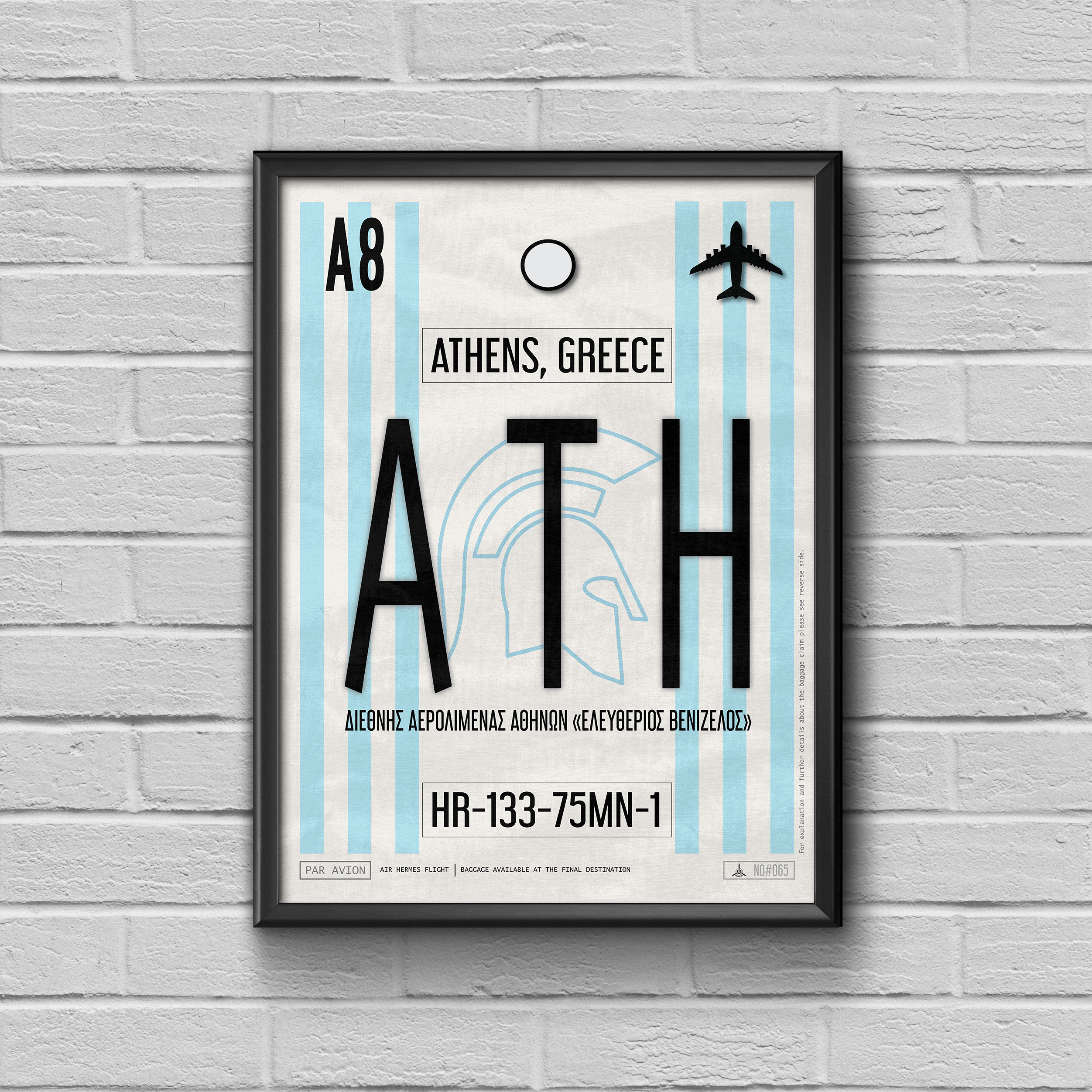 Athens Luggage Tag Poster Vintage Travel Decor Airport Code | Etsy