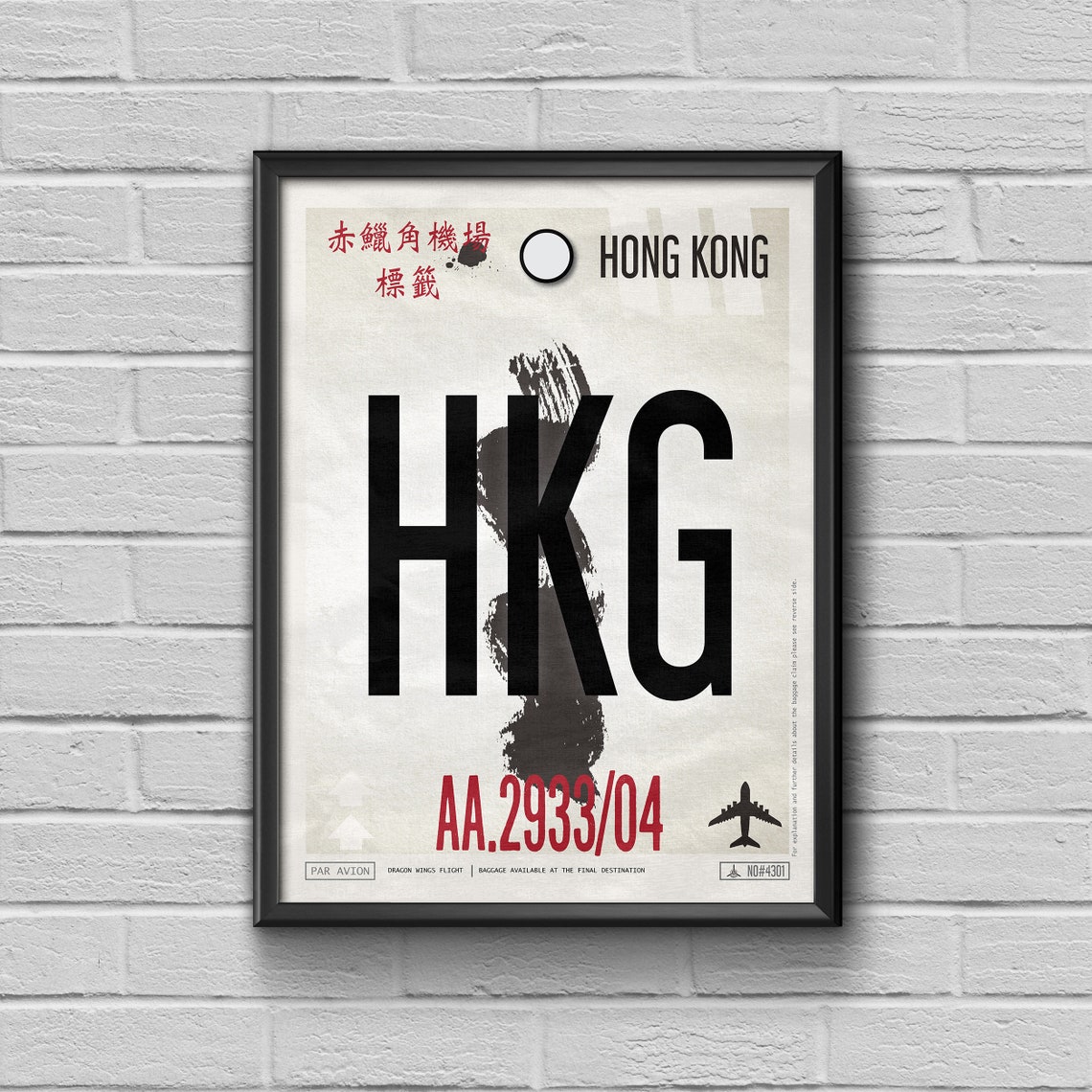 Hong Kong Print Travel Poster Luggage Tag Art Hong Kong | Etsy