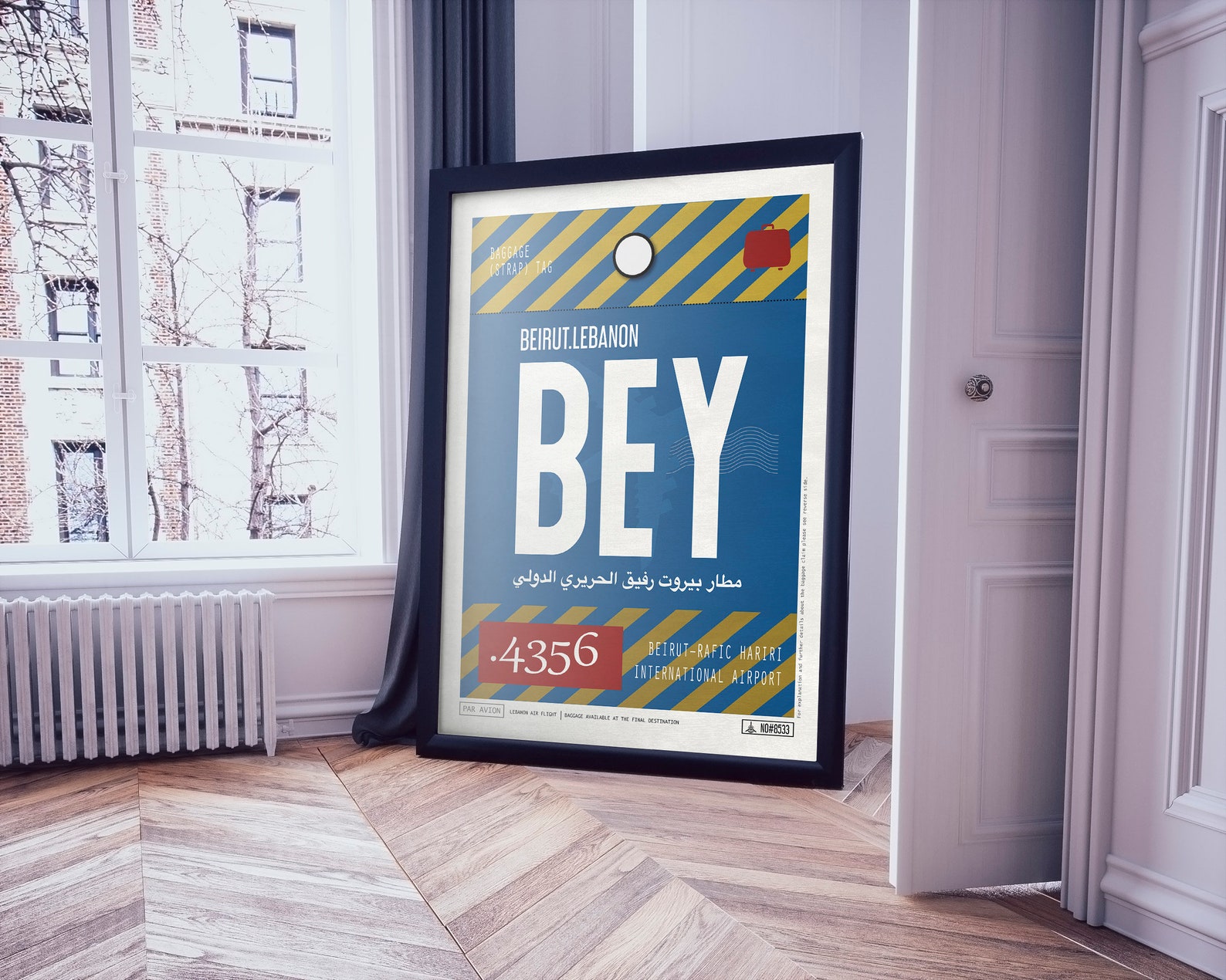 Beirut Airport Tag Lebanon Travel Poster BEY Airport Code - Etsy
