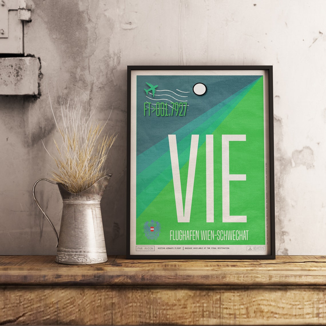 Vienna Airport Code Austria Travel Poster Vienna Luggage - Etsy