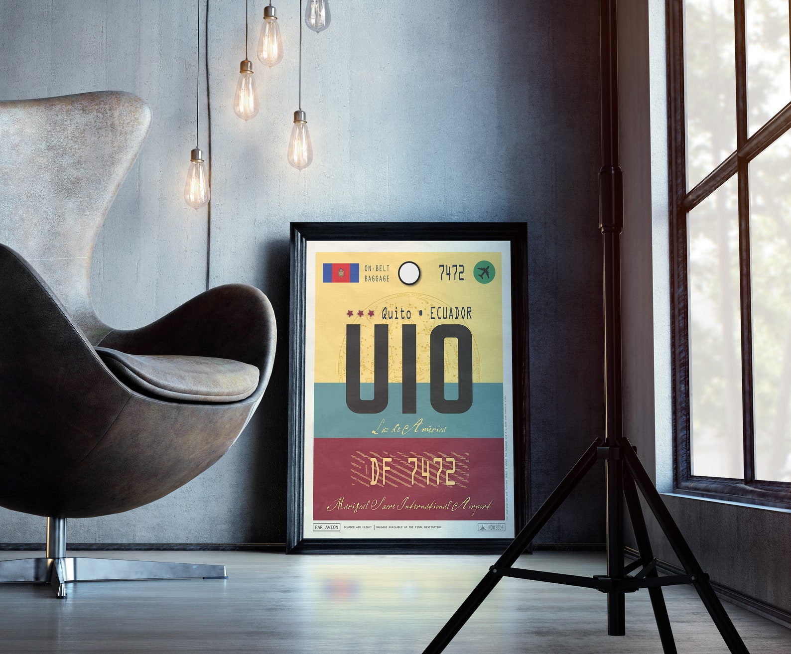 Quito Airport Tag Ecuador Travel Poster UIO Airport Code | Etsy