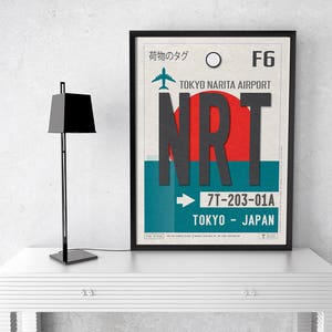 Tokyo Narita Airport Tag, Japan Travel Poster, NRT Airport Code, Tokyo ...