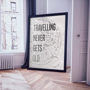 Travel Quote, Vintage Map Print, Quote Art Print, Travel Lover Gift ...