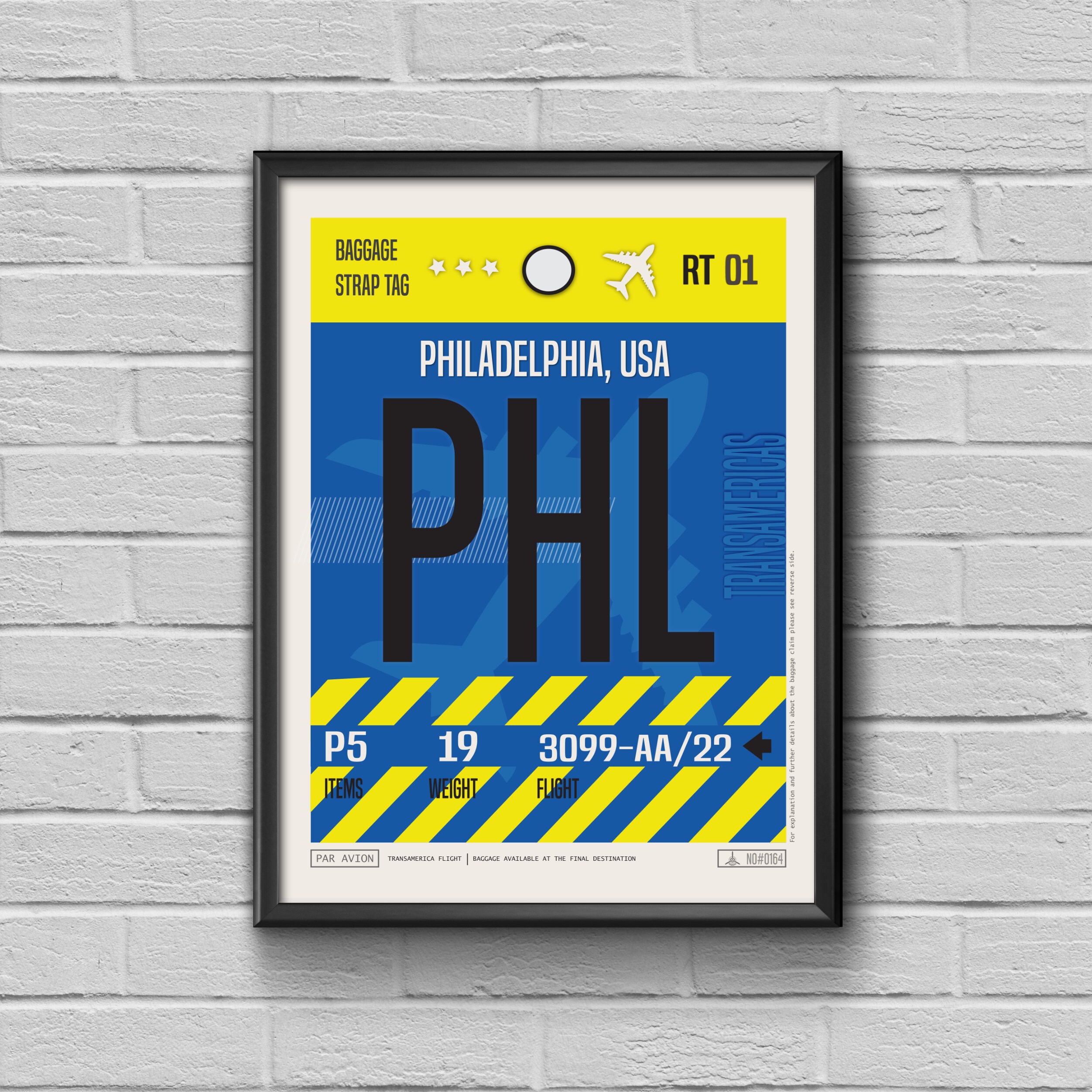 Philadelphia Luggage Tag Framed Poster Vintage Print Art | Etsy