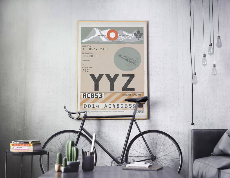 Toronto Airport Tag Canada Travel Poster Toronto Luggage - Etsy