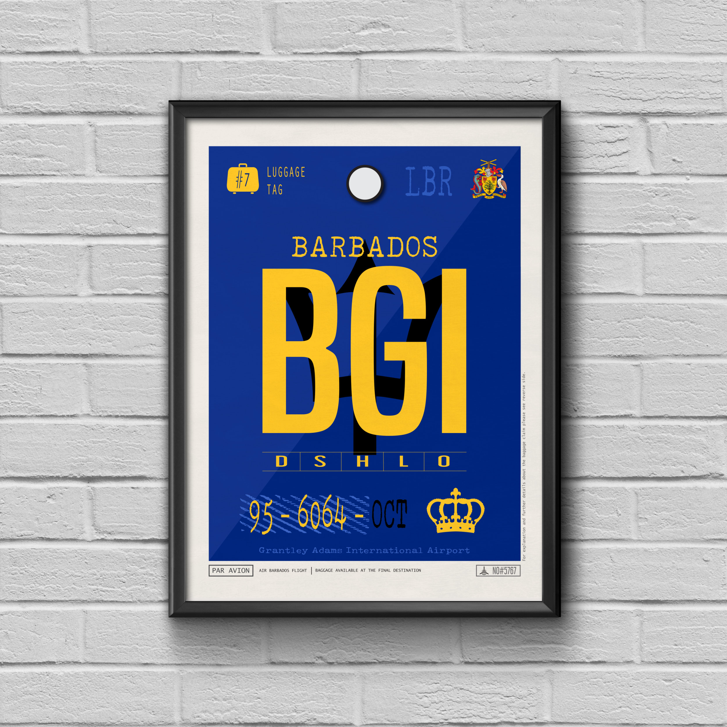 Barbados Airport Tag Barbados Flag Travel Poster BGI Airport - Etsy Italia