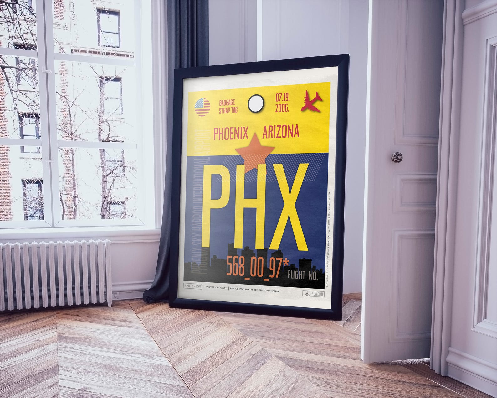 Phoenix Airport Tag Arizona Travel Poster Phoenix Luggage | Etsy