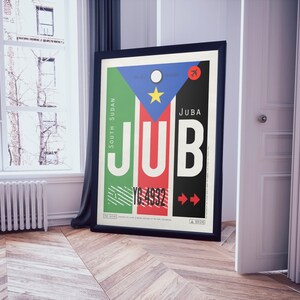 Juba Airport Tag, South Sudan Travel Poster, JUB Airport Code, South ...