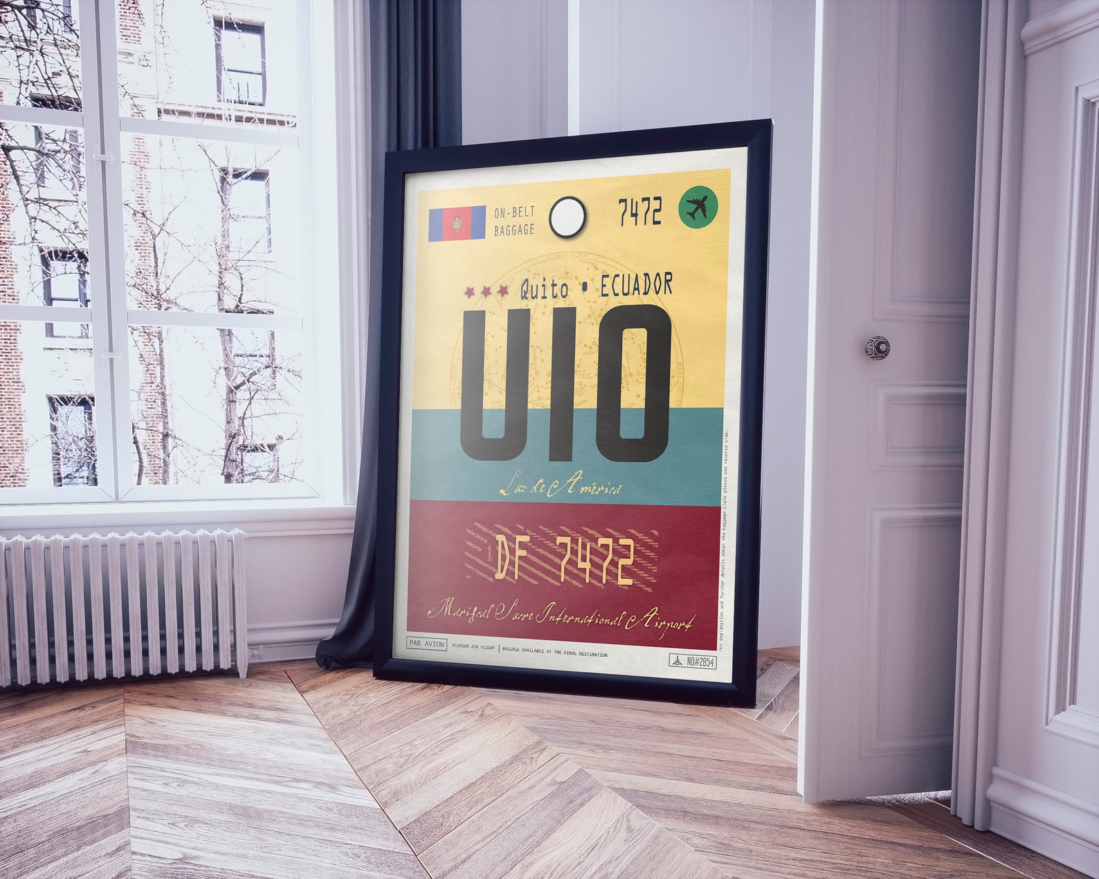 Quito Airport Tag Ecuador Travel Poster UIO Airport Code | Etsy