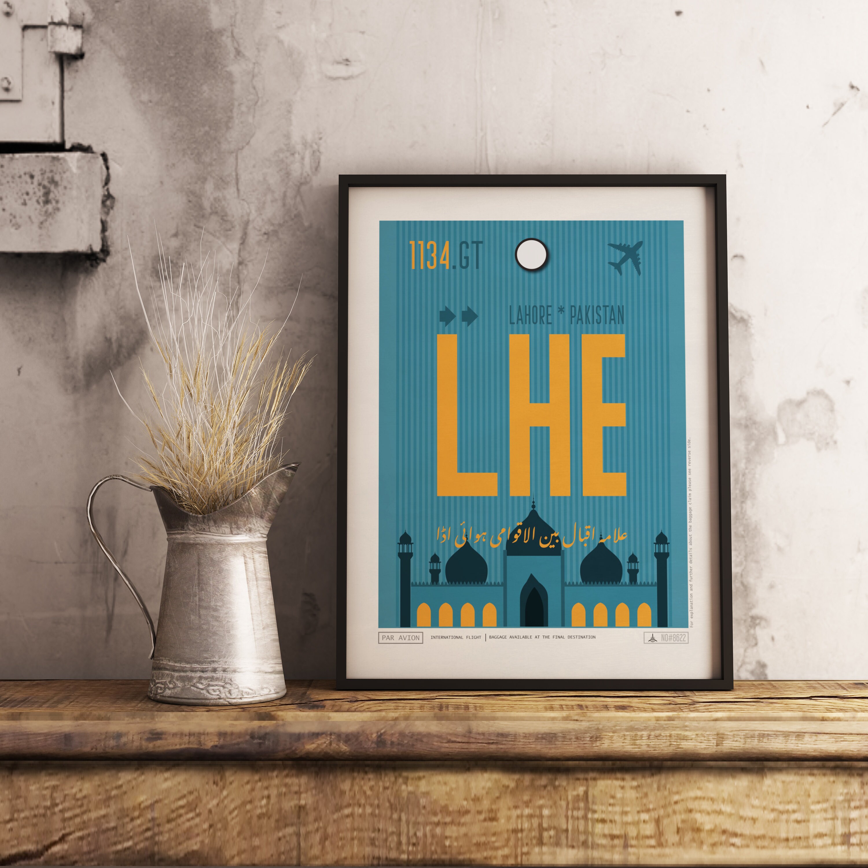 Lahore Airport Tag Pakistan Travel Poster LHE Airport Code - Etsy