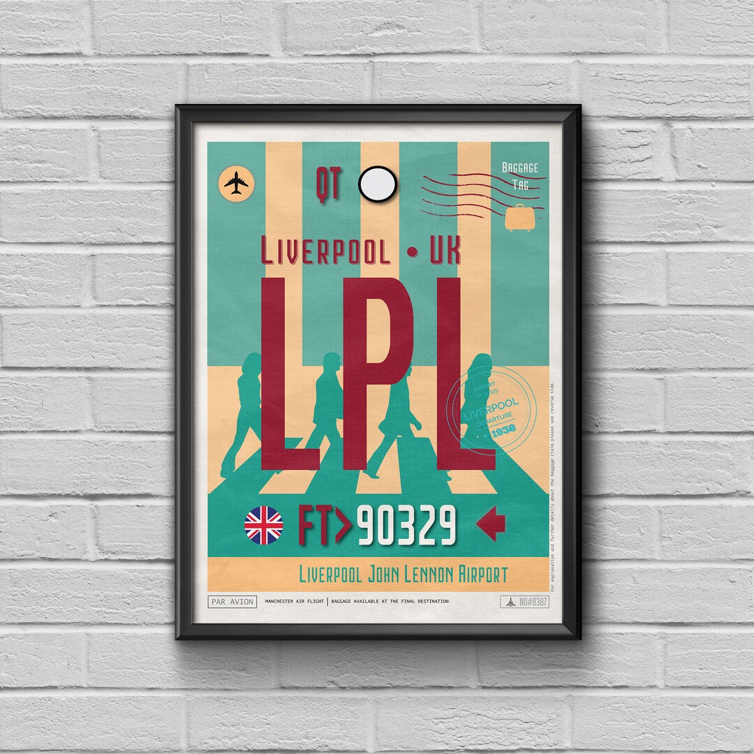 Liverpool Airport Tag, UK Travel Poster, LPL Luggage Tag, Liverpool ...