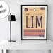 Lima Airport Tag Peru Travel Poster LIM Airport Code - Etsy