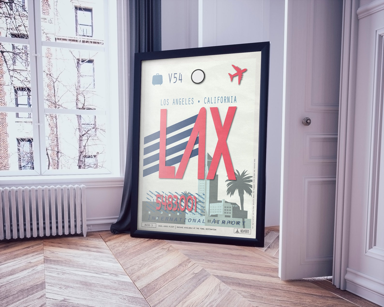 Los Angeles Airport Tag California Travel Poster LAX Airport - Etsy