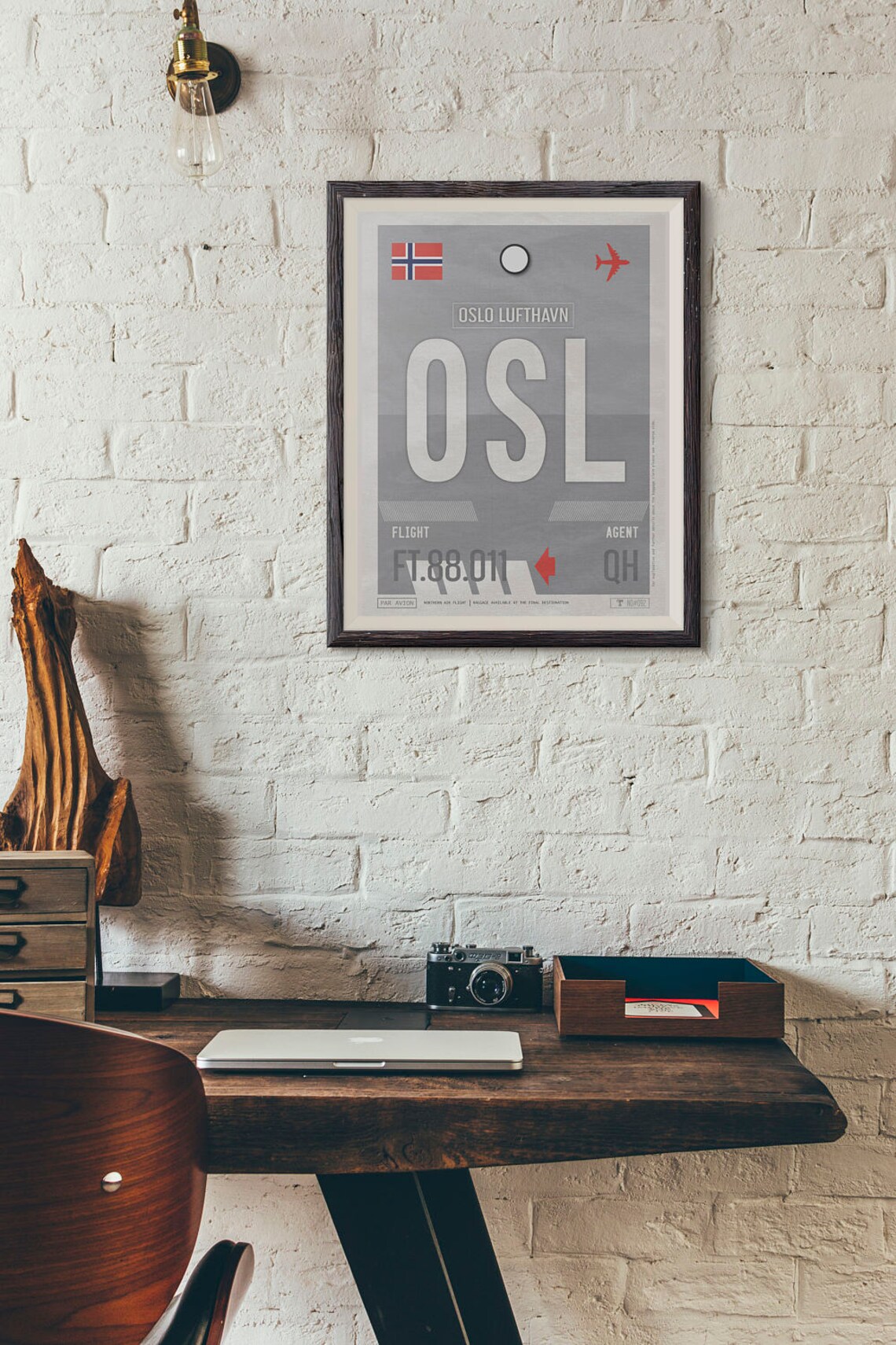 Oslo Airport Tag Norway Travel Poster OSL Airport Code | Etsy