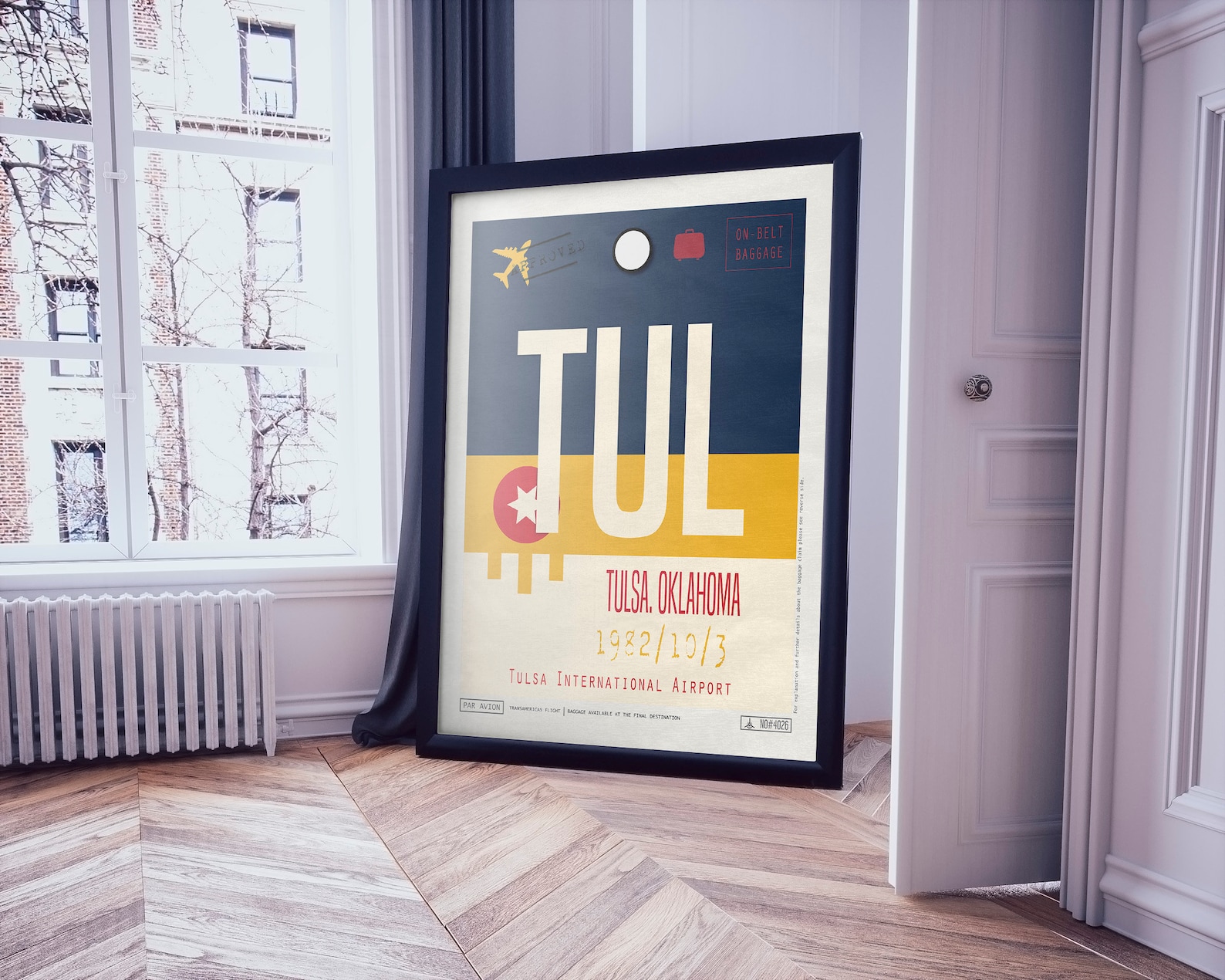 Tulsa Airport Tag Oklahoma Travel Poster TUL Airport Code | Etsy