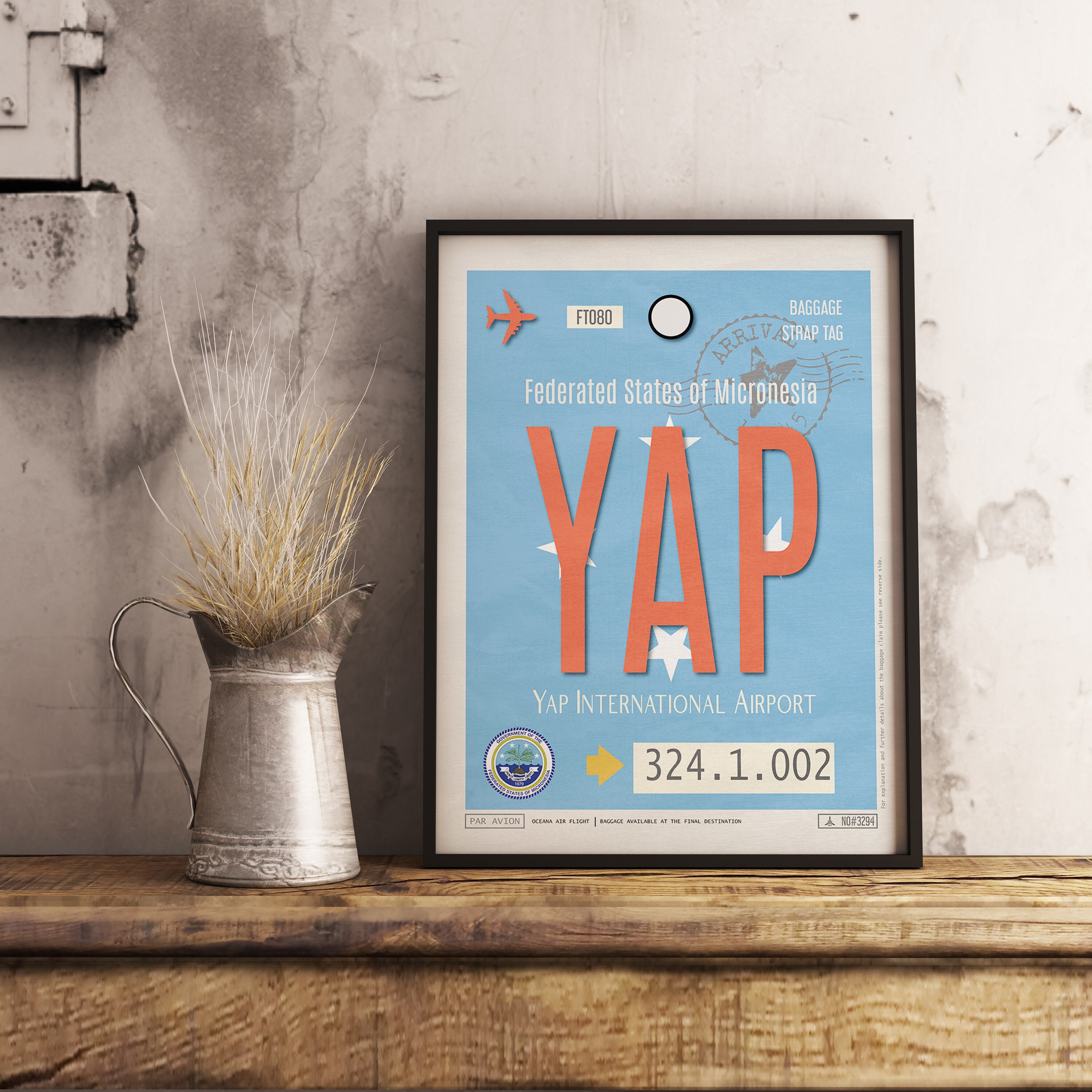 Yap Airport Tag Micronesia Travel Poster YAP Airport Code | Etsy