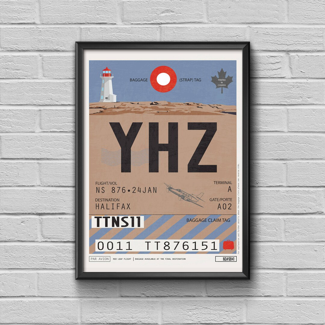 Halifax Airport Tag, Nova Scotia Luggage Tag, Canada Travel Poster ...
