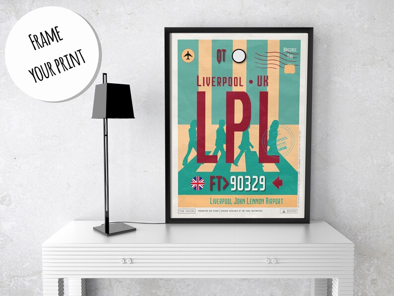 Liverpool Airport Tag UK Travel Poster LPL Luggage Tag - Etsy