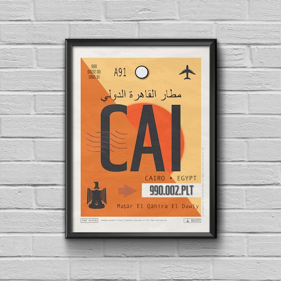 Cairo Airport Tag Egypt Travel Poster Framed Print Egypt Etsy cairo-airport-tag-egypt-travel-poster-framed-print-egypt-etsy
