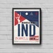Indianapolis Luggage Tag, Airport Tag Print, Indiana Poster ...