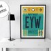 Key West Airport Tag Florida Travel Poster EYW Airport Code | Etsy