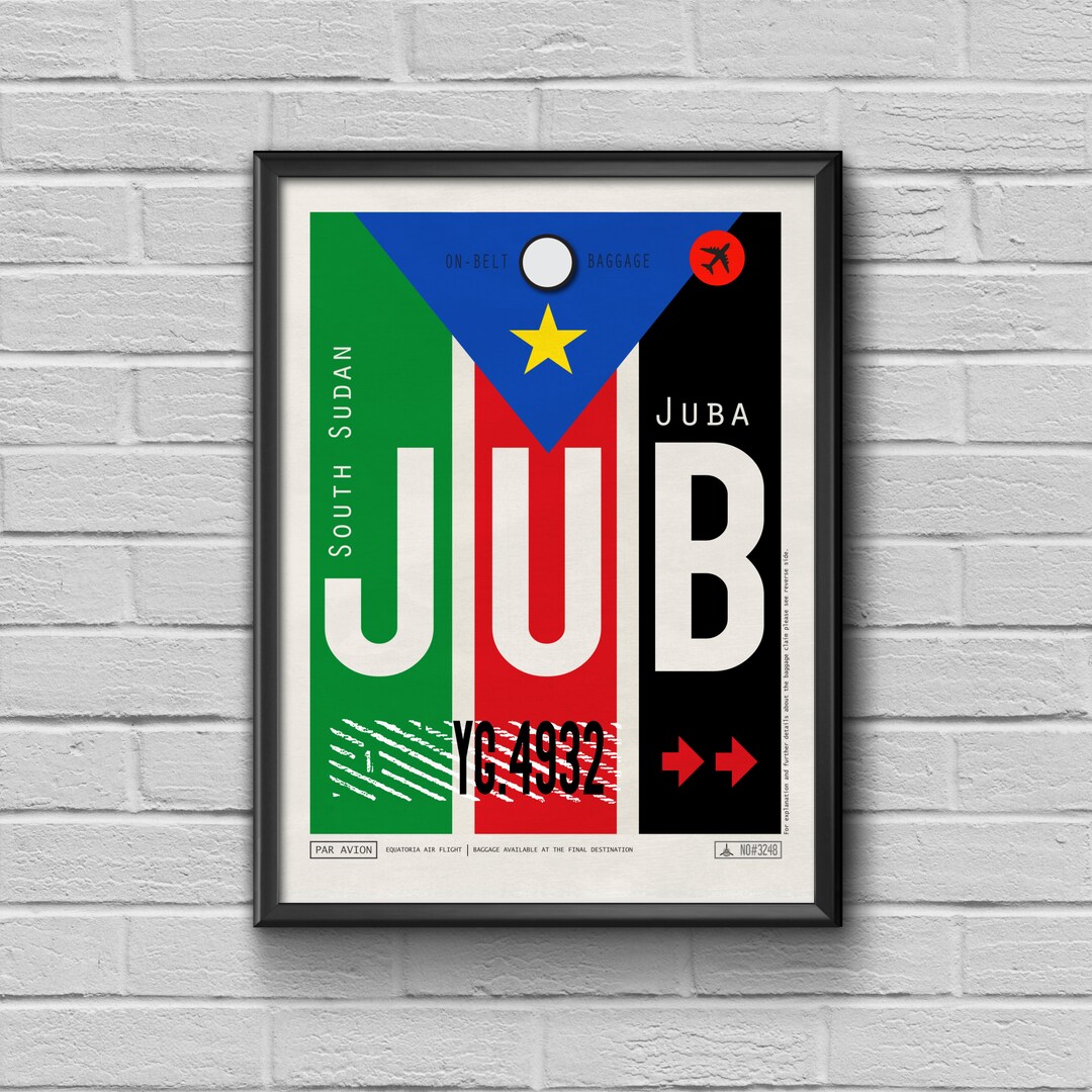 Juba Airport Tag, South Sudan Travel Poster, JUB Airport Code, South ...