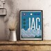 Jackson Airport Tag, Wyoming Travel Poster, JAC Airport Code, Jackson ...