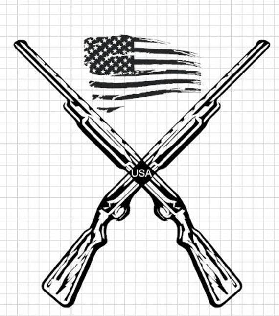 Shotguns Crossed Vector File | Etsy
