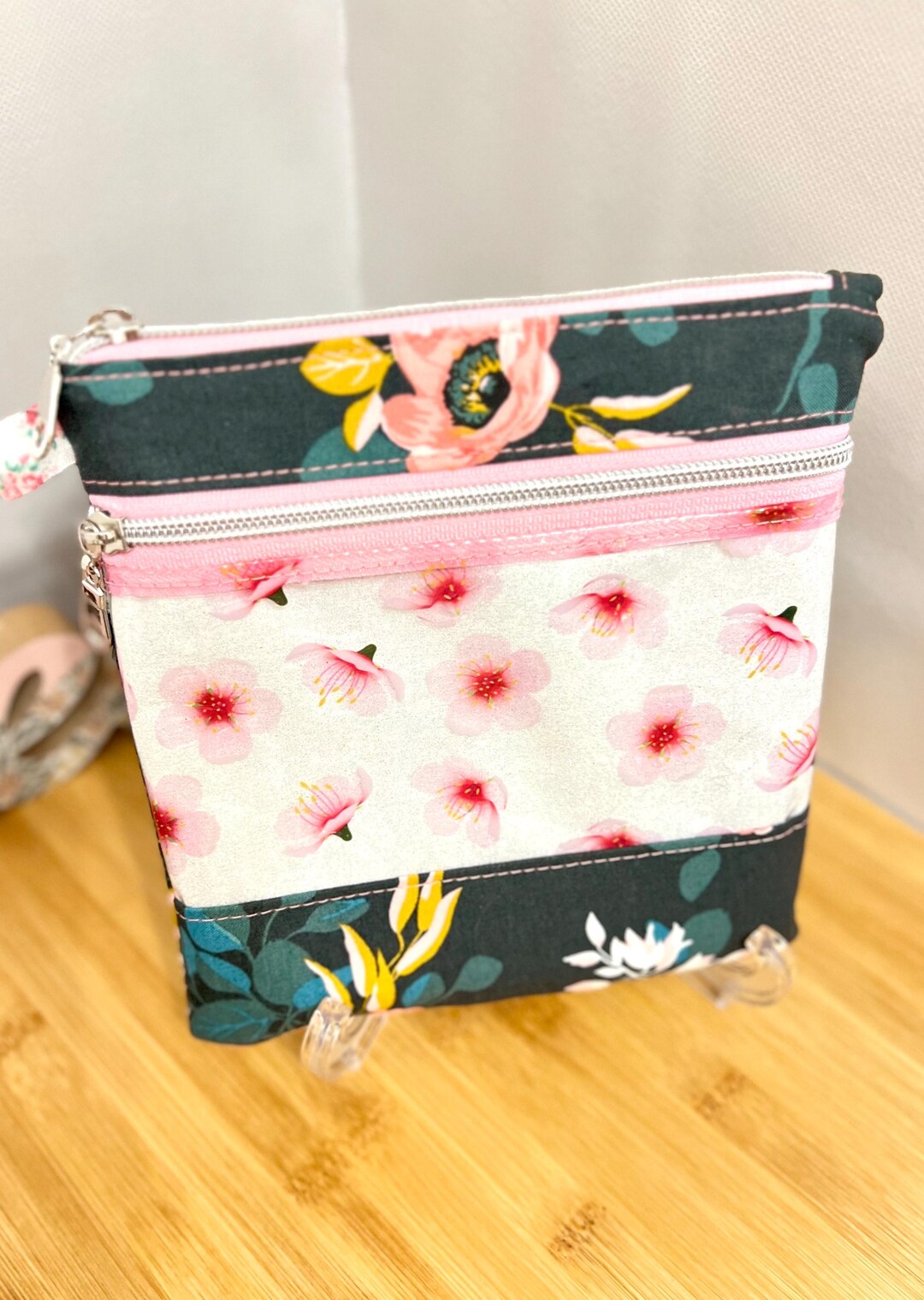 Triple Zipper Pouch - Etsy