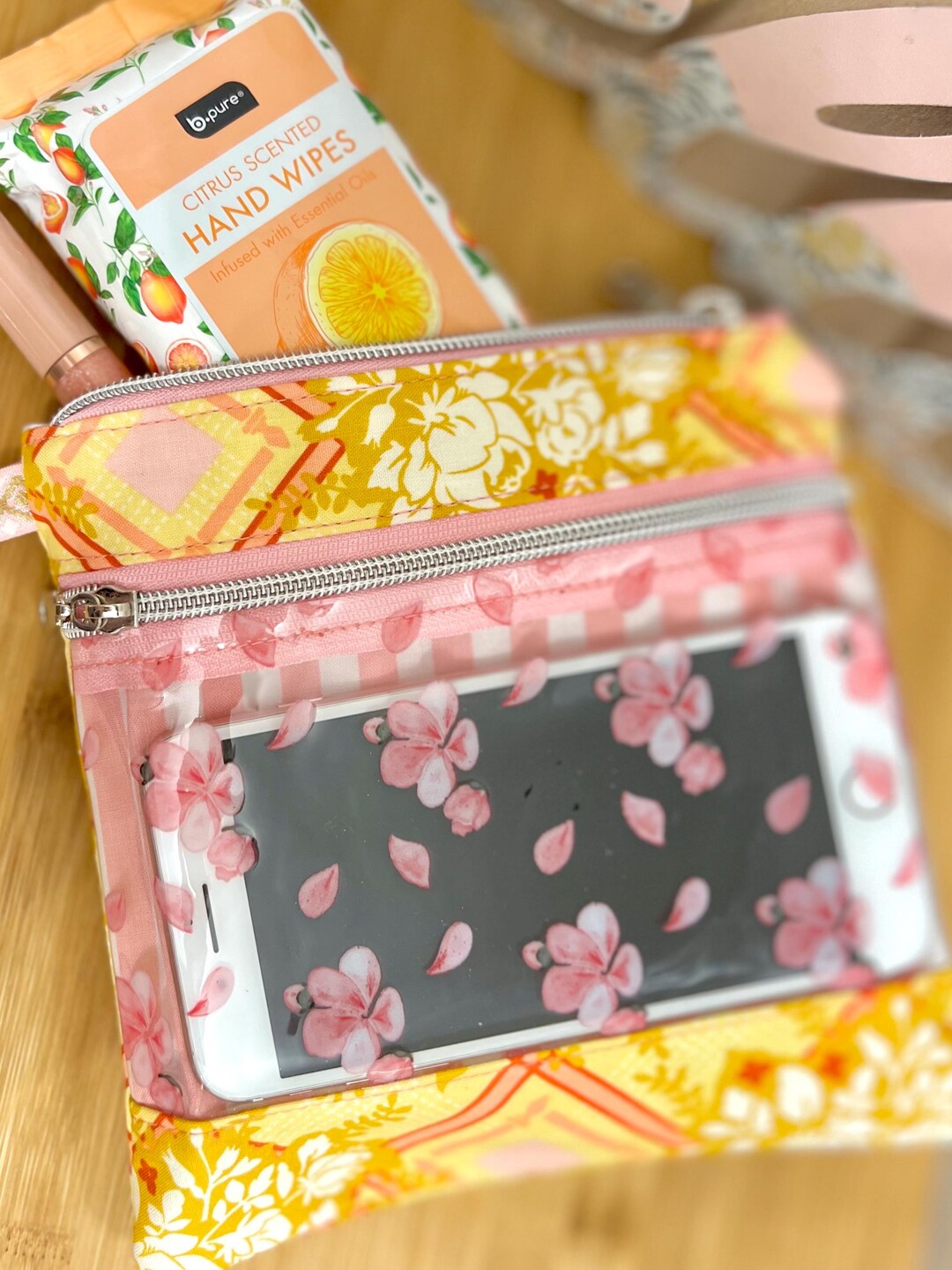 Triple Zipper Pouch - Etsy