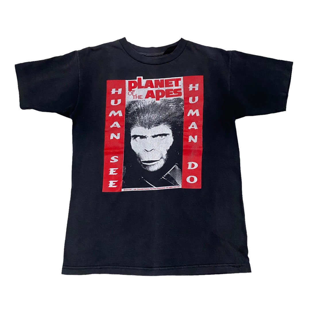 Vintage Planet of the Apes Human See Human Do Movie / Film 90s T Shirt ...