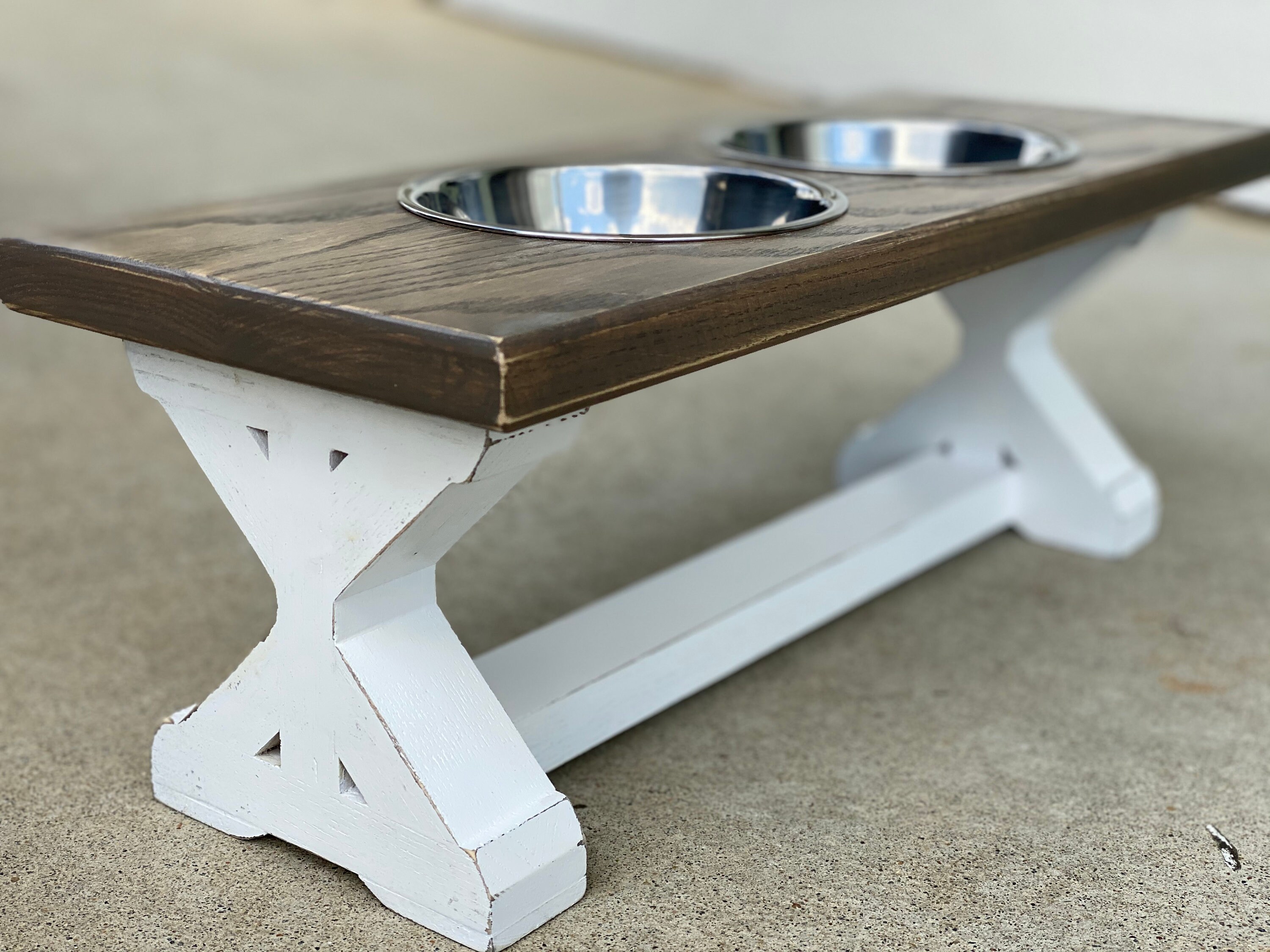 Rustic X Pet Feeder Raised Dog Bowl Dog Bowl Stand - Etsy