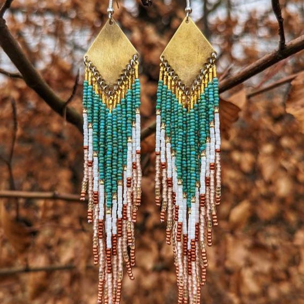 Native Americans Seed Bead Earrings - Etsy