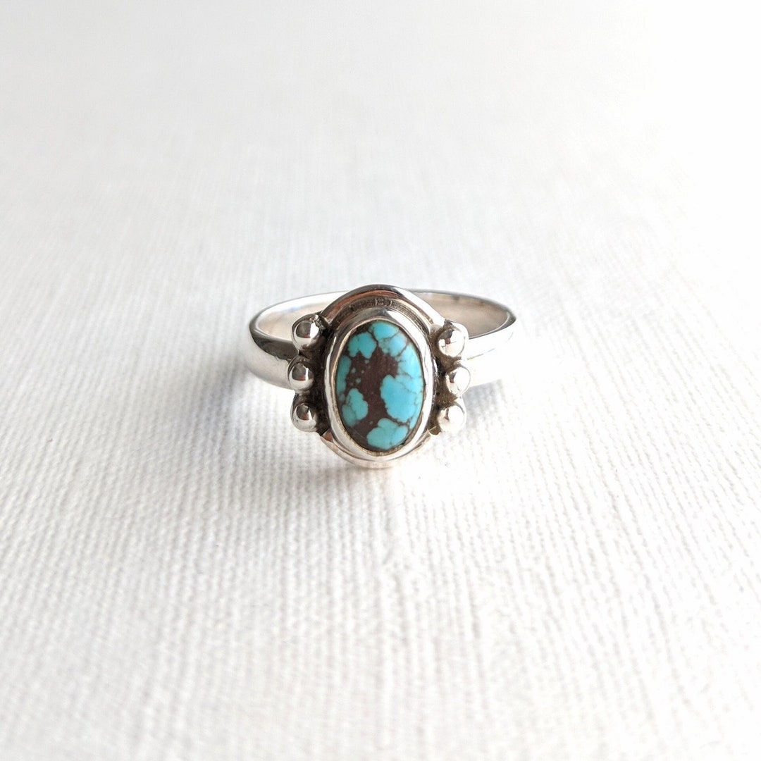 Turquoise Boho Ring Turquoise Jewelry 925 Sterling Silver December ...
