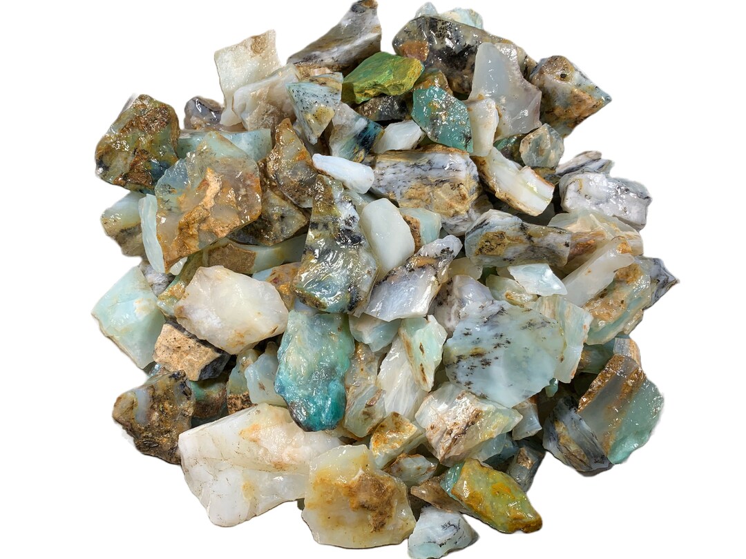 Hypnotic Gems Materials: 1 Lb Rough Bulk Blue Opal Stones From - Etsy
