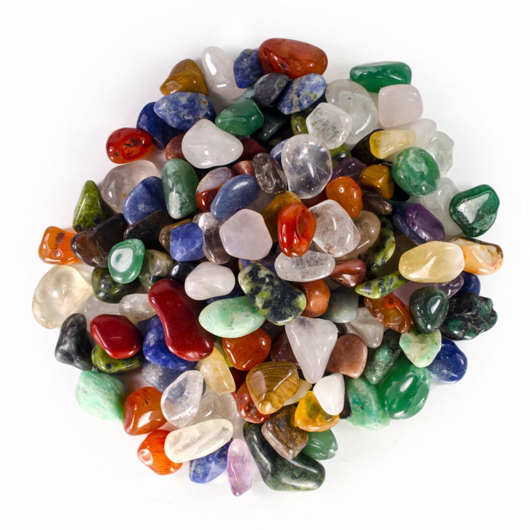 Natural Tumbled Stone Mix - 25 Pcs - Extra Small Size - 0.50" to 1" Avg ...