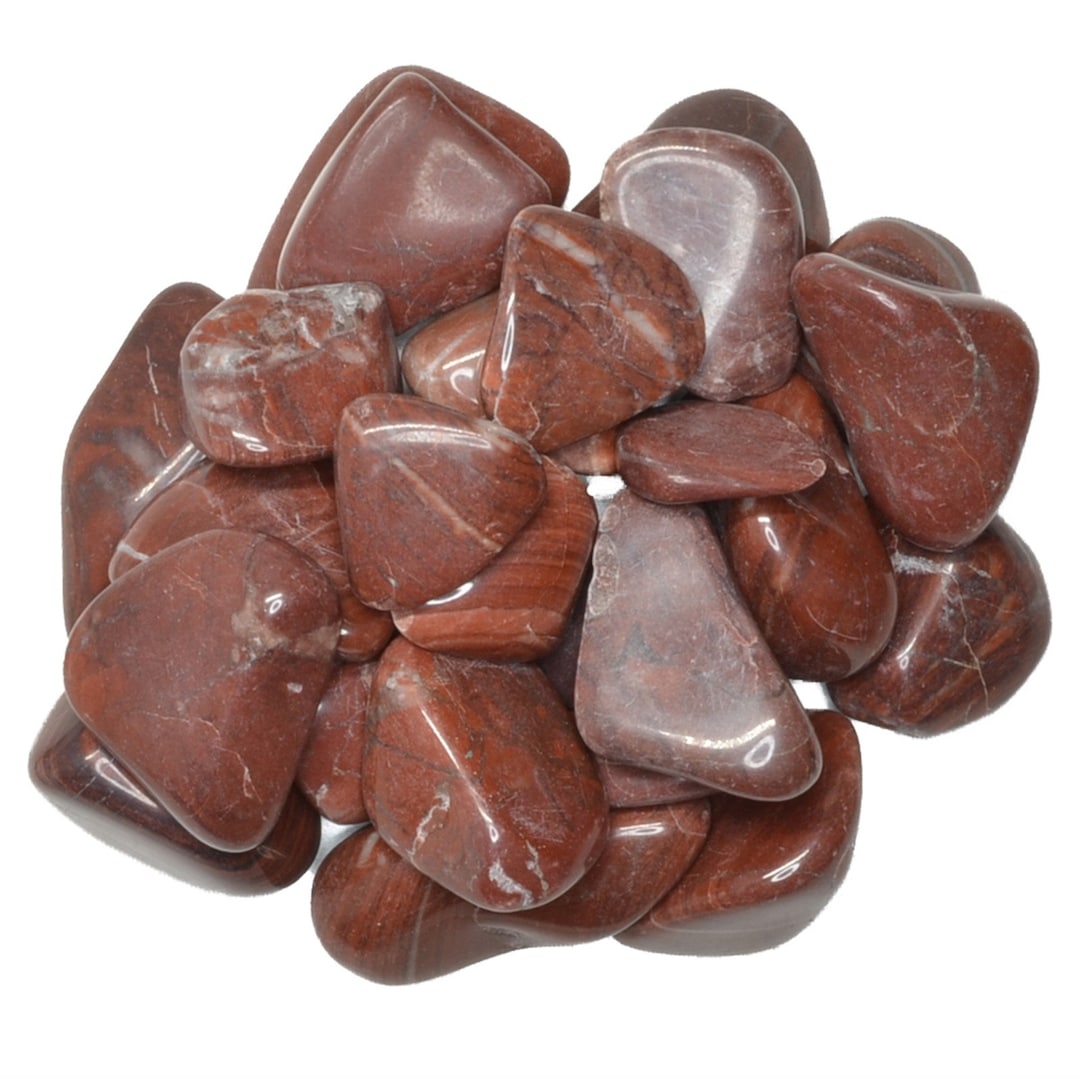 Hypnotic Gems: 3 Lbs Red Striped Dolomite Tumbled Stones Grade 1 Medium ...