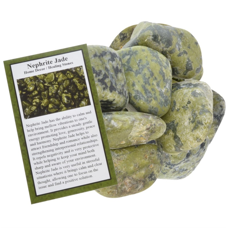 Hypnotic Gems: 1/2 Lb Nephrite Jade Tumbled Stones Grade 1 - Etsy