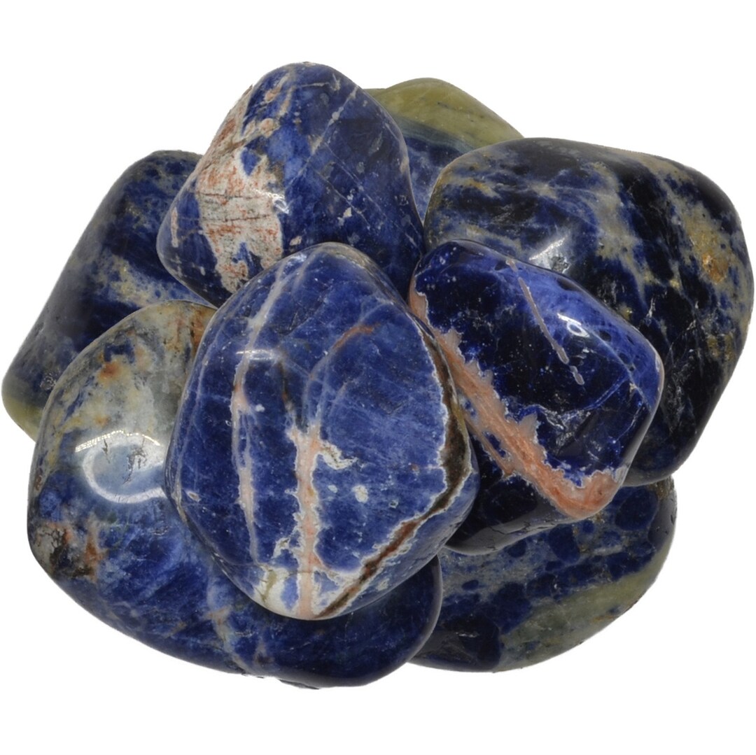 Hypnotic Gems: 3 Lbs Sodalite Tumbled Stones Grade 1 Xxlarge 1.75 to 2. ...