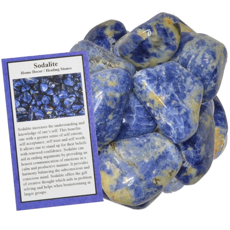 Hypnotic Gems: 1 Lb Sodalite Tumbled Stones Grade 2 Xlarge | Etsy