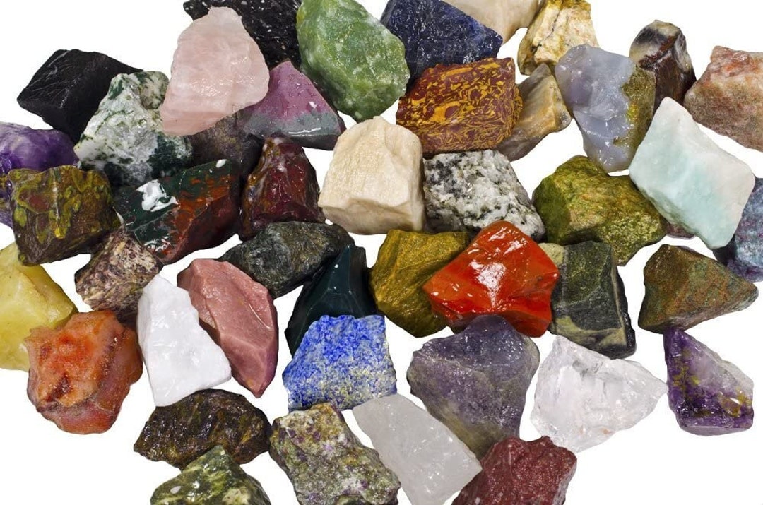 3 Lbs of a Bulk Rough Asia Stone Mix - Natural Raw Stones & Fountain ...